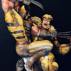 Wolverine Sabretooth Diorama Hand Painted Statue 1:6 Scale - Etsy