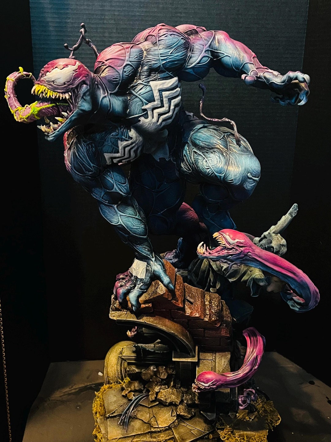 Venom Resin Statue | Hand-painted Marvel Spider-man Villain | Custom 3D ...