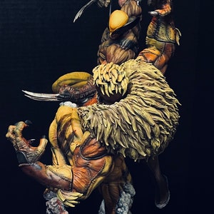 Wolverine Sabretooth Diorama Hand Painted Statue 1:6 Scale - Etsy