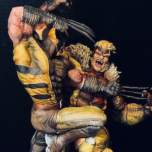 Wolverine Sabretooth Diorama Hand Painted Statue 1:6 Scale - Etsy