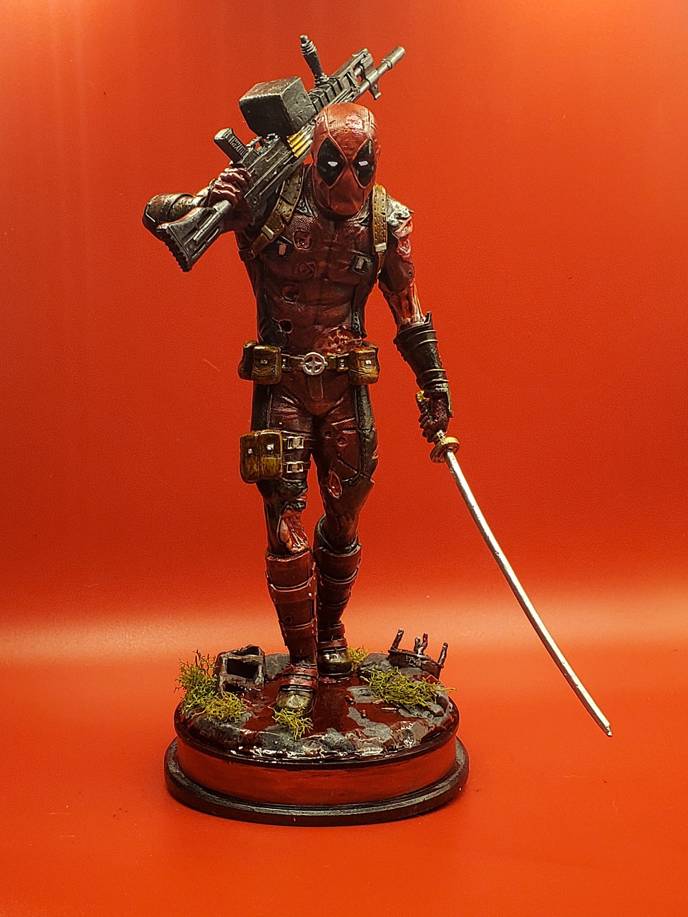 Deadpool Hand Painted Resin Statue 12" Tall Custom Base - Etsy