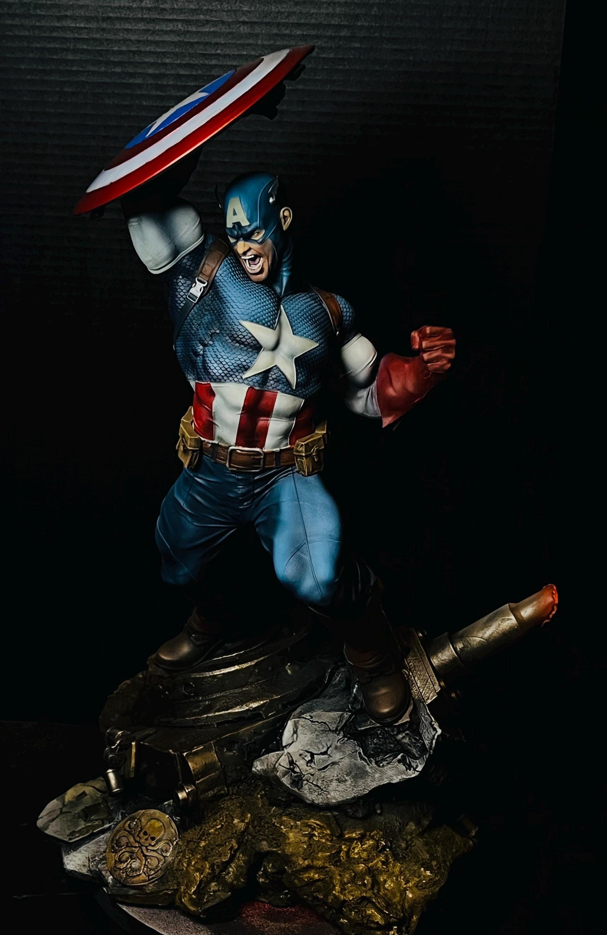 1:4 Scale Captain America Statue | Avengers 3D Printed Hand-painted ...