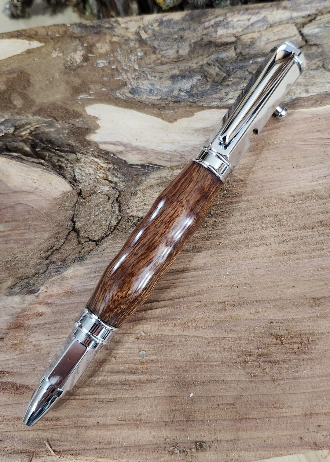 Vertex Style Bolt-action Ballpoint Pen in Machiche Wood and Chrome - Etsy