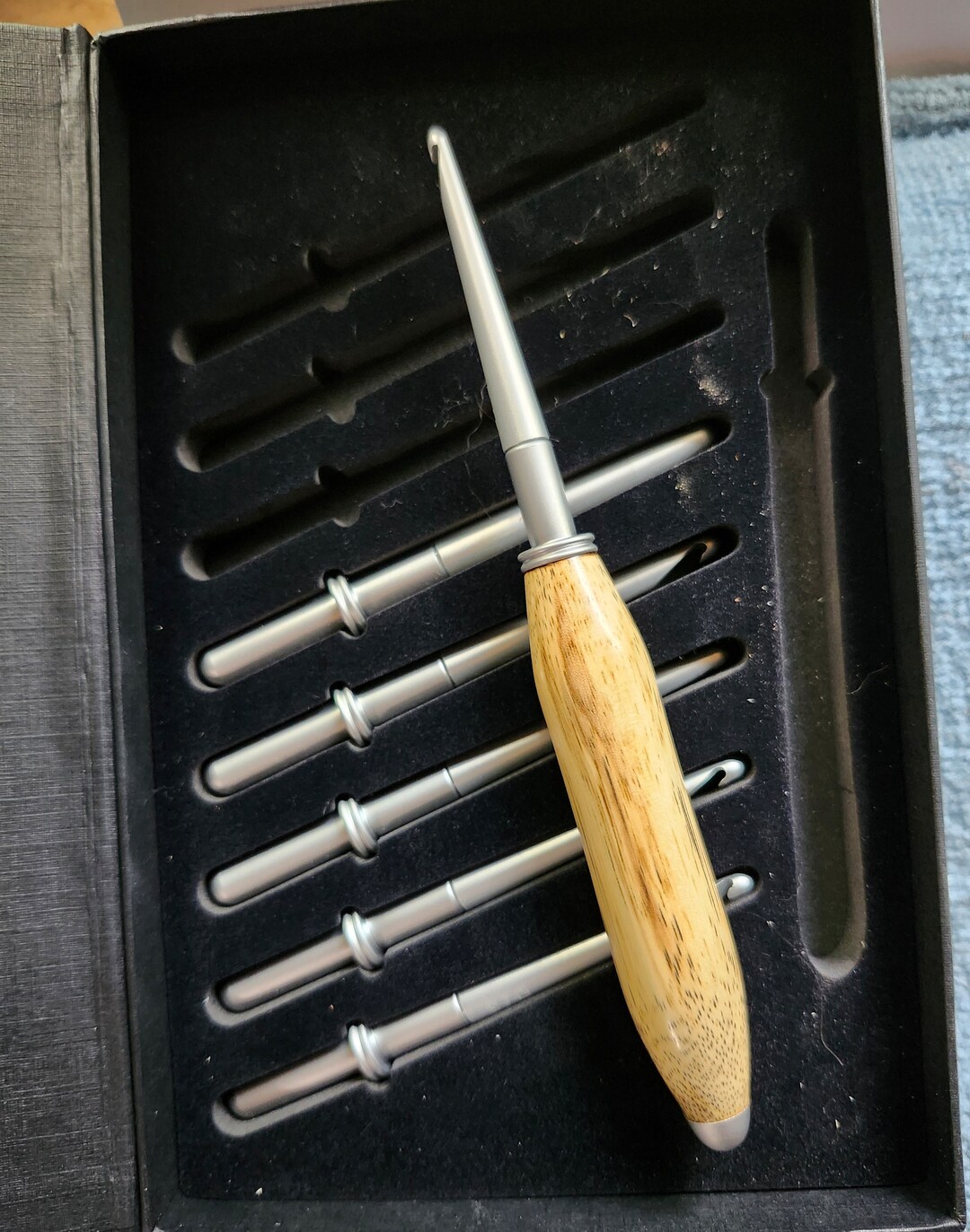 Hand-crafted Wood-handled Crochet Hook Set With Interchangeable Hooks ...