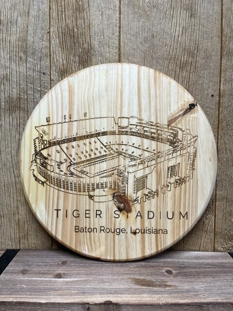 Laser Engraved Tiger Stadium 18" Round - Etsy