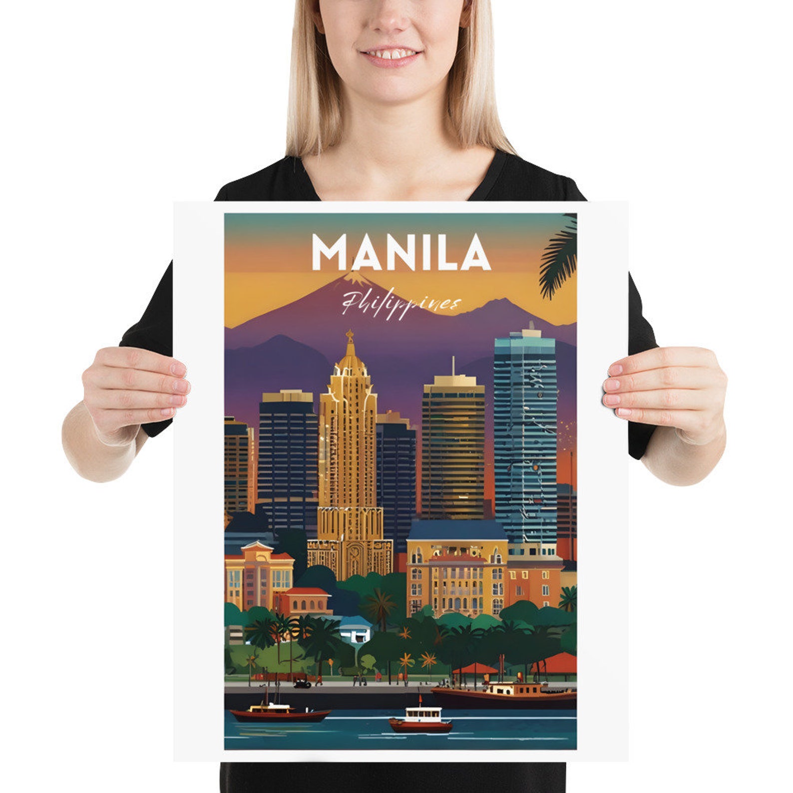 Manila Print, Manila Poster, Manila Wall Art, Manila Art Print, Manila ...