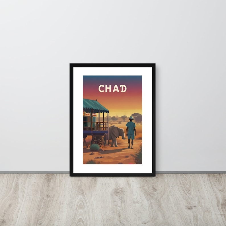 Chad Travel Poster, Chad Travel Print, Vintage Travel, Chad Landscape ...