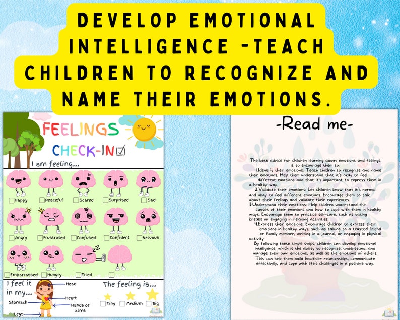 Feelings/ Emotional Intelligence and Coping Skills Printable - Etsy