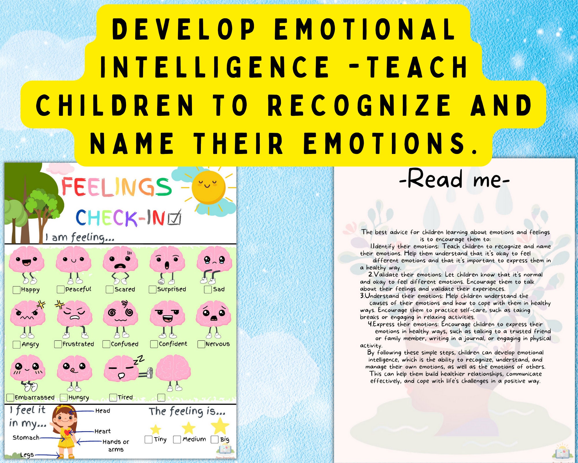 Feelings/ Emotional Intelligence and Coping Skills Printable Worksheet ...