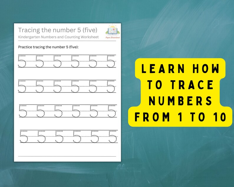 Number Tracing 1-10 Worksheets | Printable Workbook for Kindergarten ...