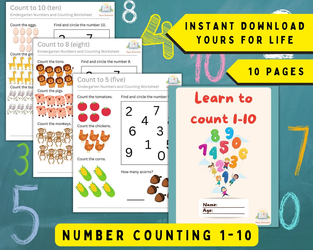 Learn Numbers 1 to 10: Fun Counting Workbook for Kids - Digital ...