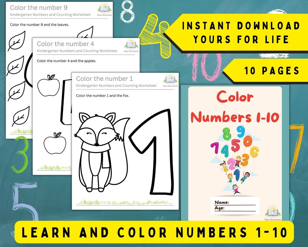 Learn Numbers 1-10 and Color | Workbook for Kids - Educational and Fun ...