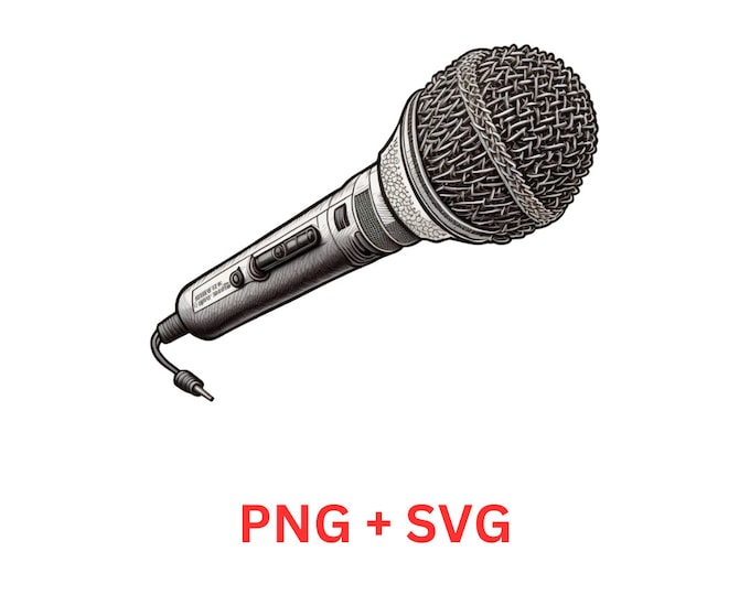 Microphone Svg Music Svg Silhouette Cutting File Microphone Clipart Svg ...