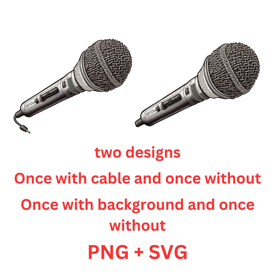 Microphone Instant Download SVG, PNG Digital Download, Music Svg Singer ...