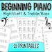Beginning Piano Lessons: Theory Worksheets for Right/left Hand and ...