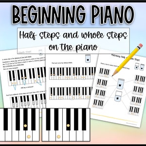Finding Half Steps and Whole Steps Patterns on the Piano for Beginning ...