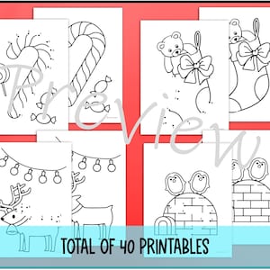 Christmas and Winter Dot to Dot 1-10 Counting and Coloring Pages for ...