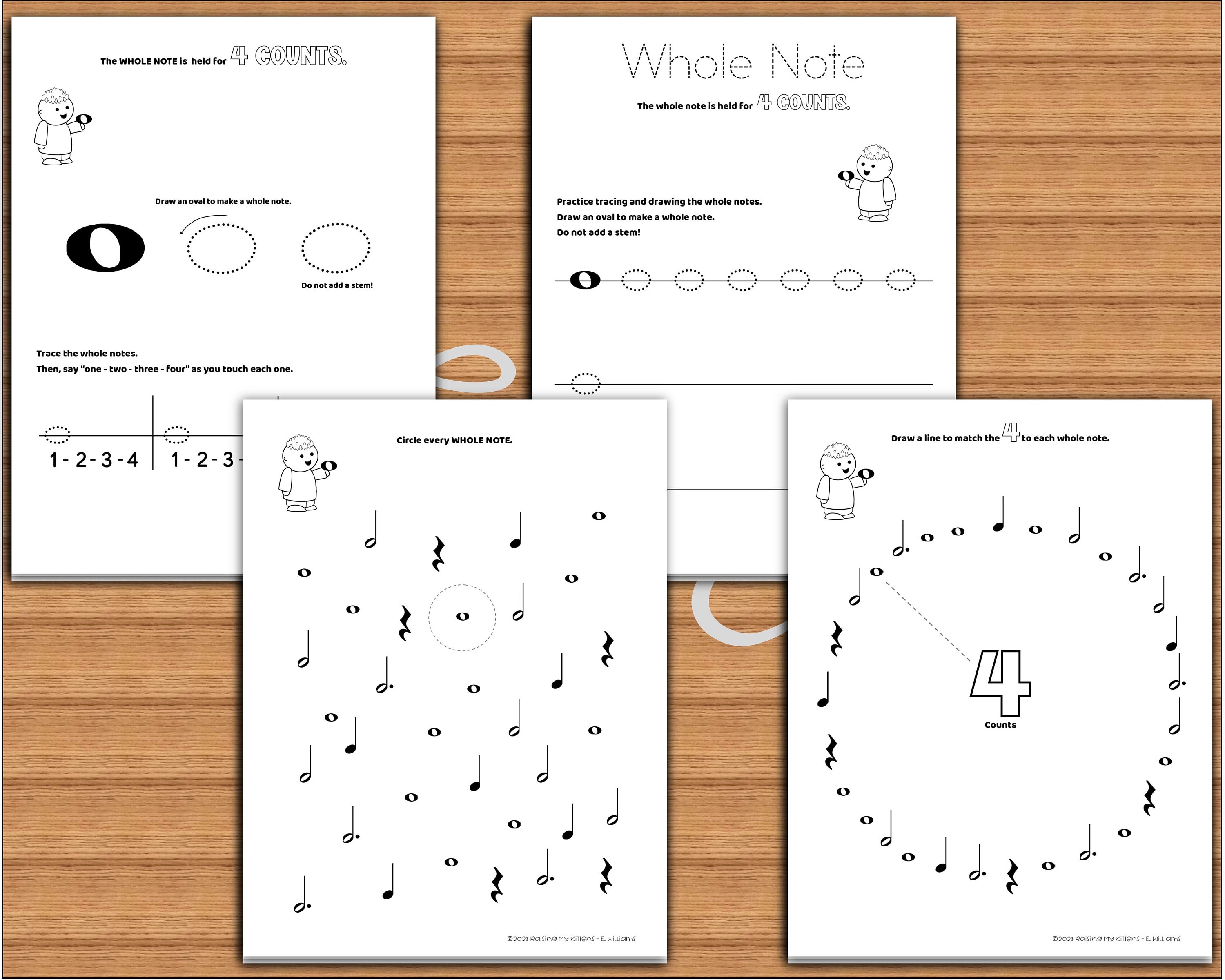 Preschool Music Rhythm Worksheets, Basic Note Values Activities ...