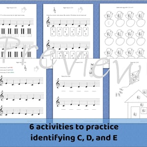 Treble Clef Note Reading for Beginning Piano in Middle C Position Right ...