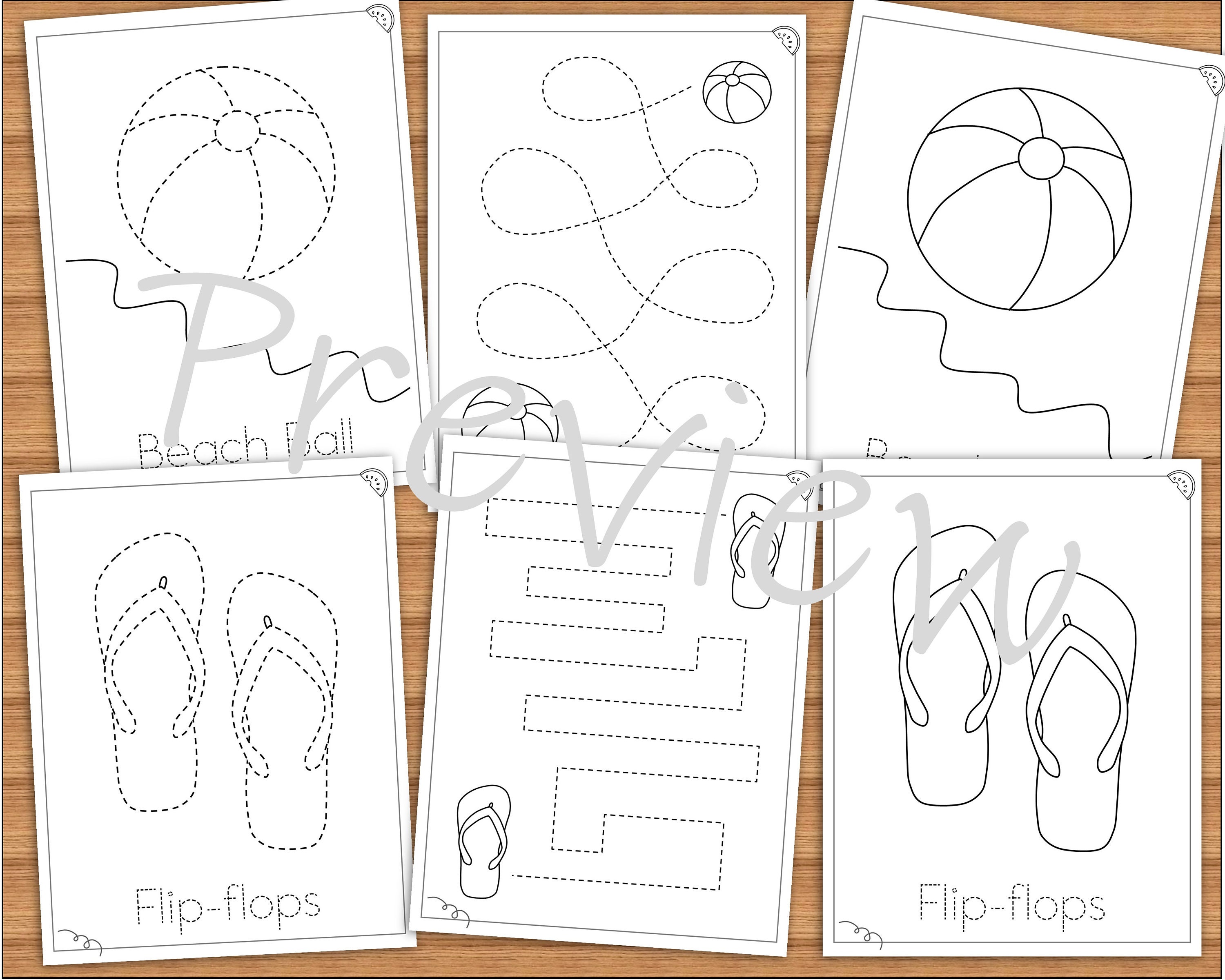 Spring & Summer Preschool Tracing and Coloring, Pen Control, Fine Motor ...