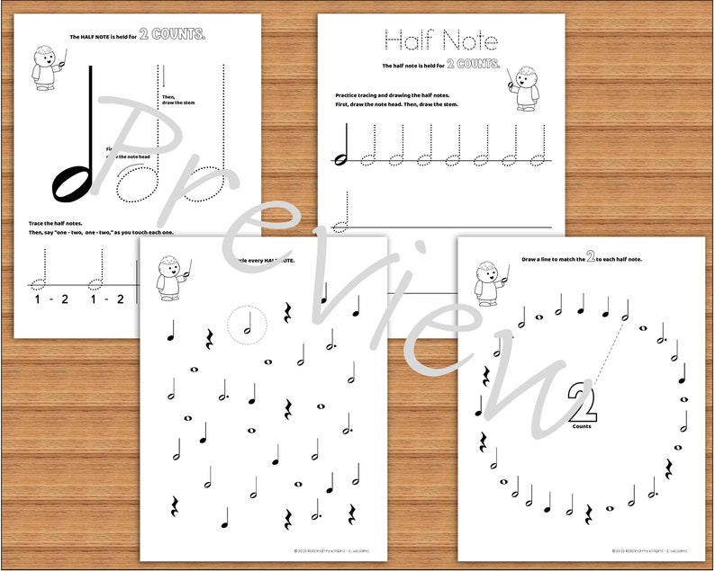 Preschool Music Rhythm Worksheets, Basic Note Values Activities ...