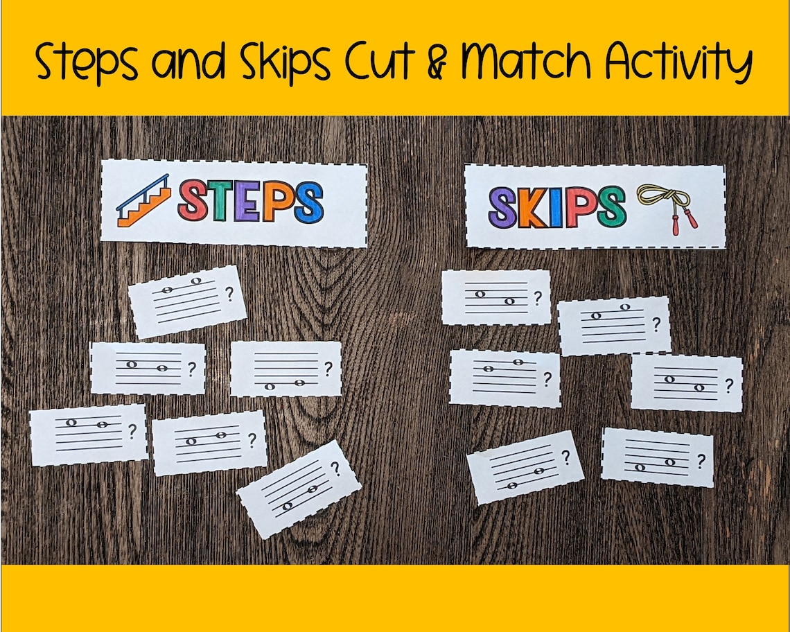 Steps and Skips - Elementary Music Theory, Beginning Music Worksheets ...