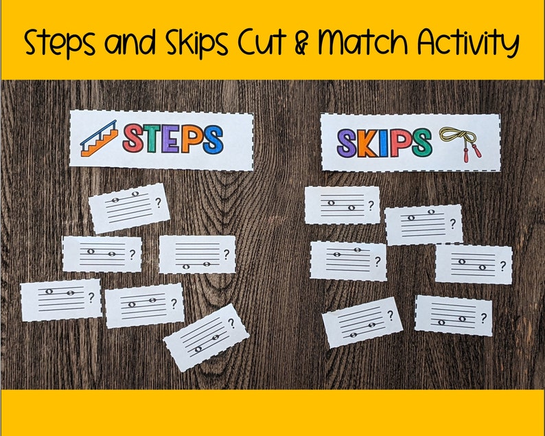 Steps and Skips - Elementary Music Theory, Beginning Music Worksheets ...