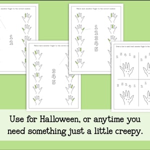Halloween Monster Finger Number Worksheets: Review for Beginning or ...