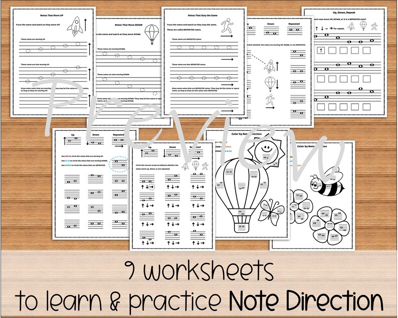 Basic Music Theory BUNDLE - Line and Space Notes, Note Direction, Steps ...
