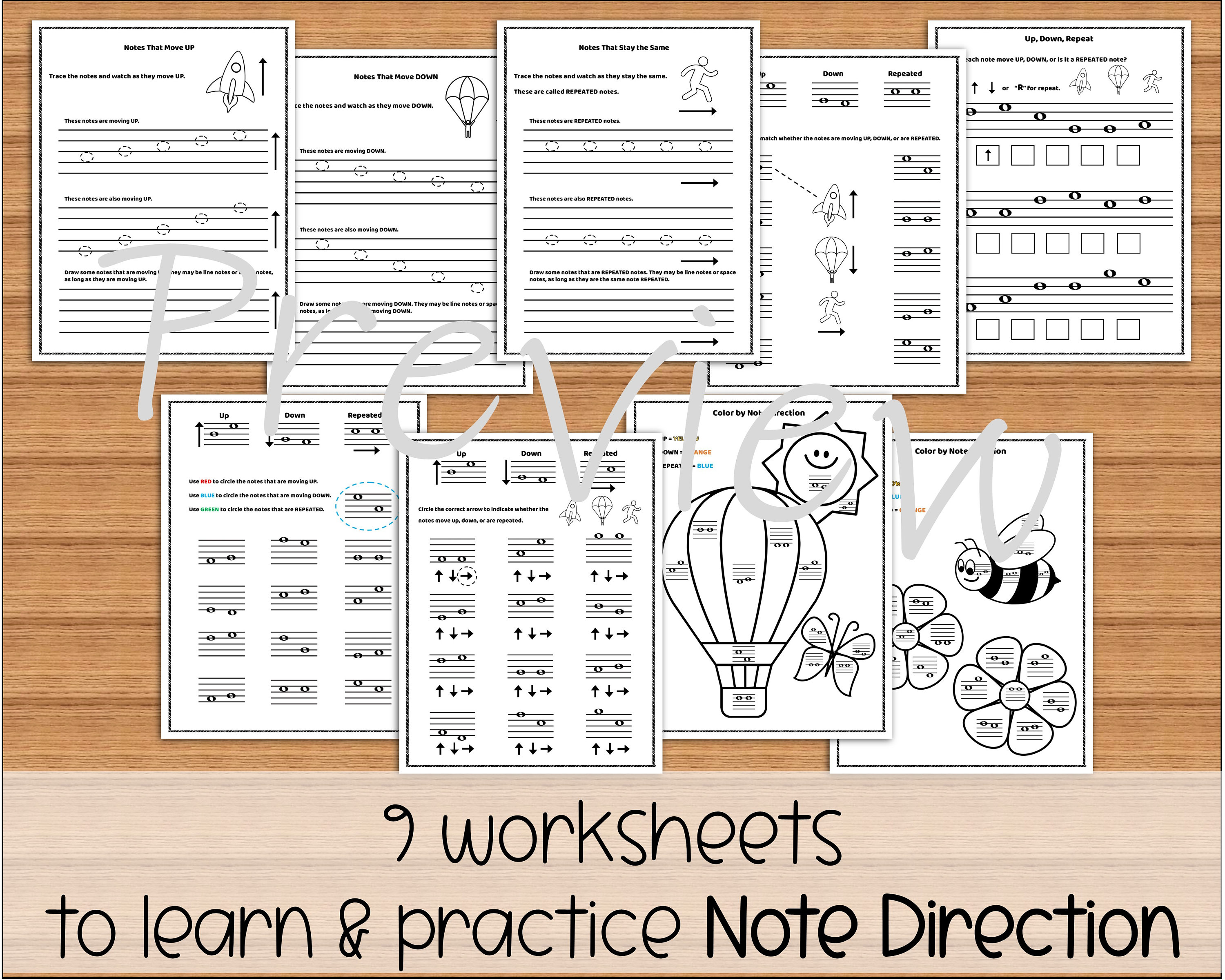 Basic Music Theory BUNDLE - Line and Space Notes, Note Direction, Steps ...