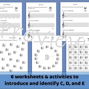 Treble Clef Note Reading for Beginning Piano in Middle C Position Right ...