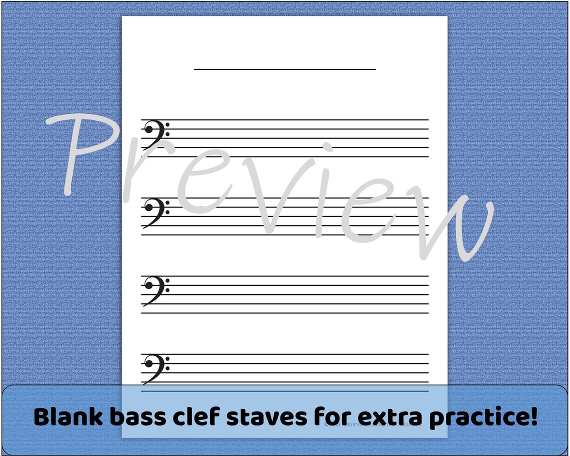 Bass Clef Note Reading for Beginning Piano in Middle C Position Left ...