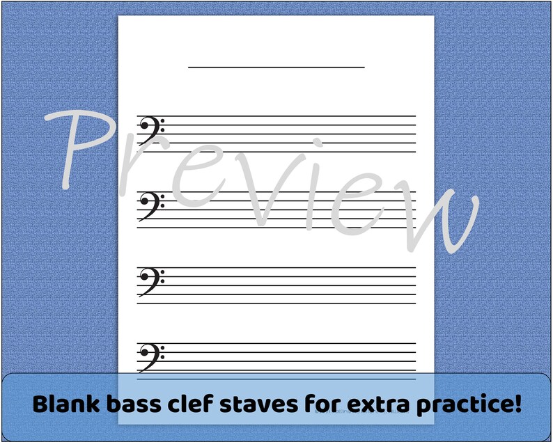 Bass Clef Note Reading for Beginning Piano in Middle C Position Left ...