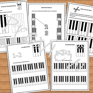 Preschool Piano Worksheets Practice Piano Black Note Patterns Toddler ...