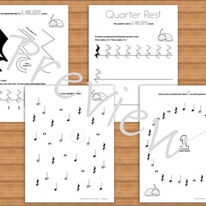 Preschool Music Rhythm Worksheets, Basic Note Values Activities ...