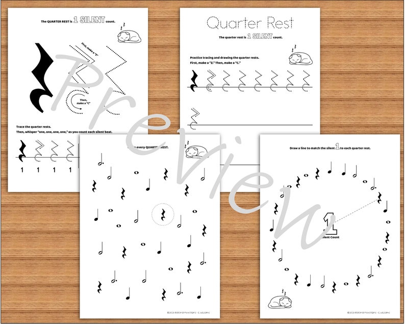 Preschool Music Rhythm Worksheets, Basic Note Values Activities ...