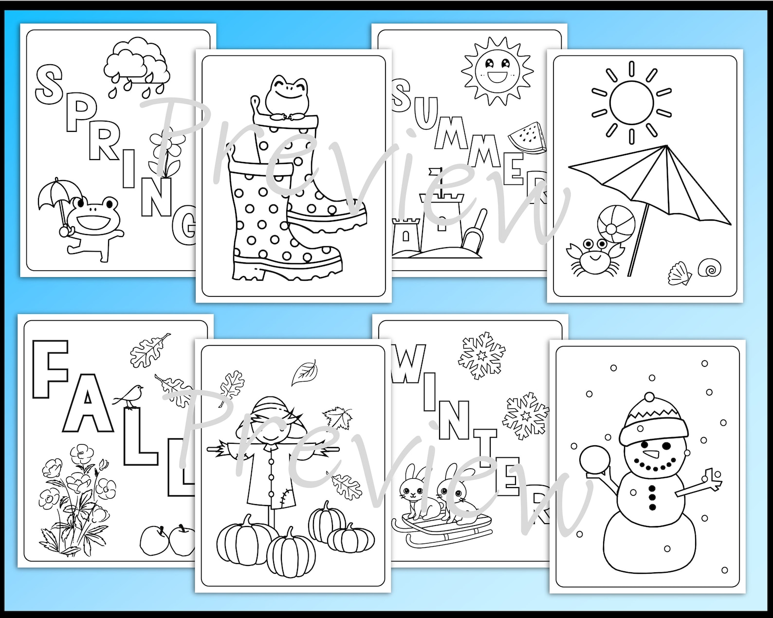 Four Seasons Coloring Pages for Preschool - Printables for Spring ...