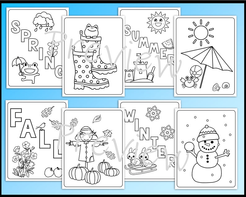 Four Seasons Coloring Pages for Preschool - Printables for Spring ...