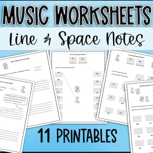 Line & Space Notes: Elementary Music Theory, General Music Worksheets ...