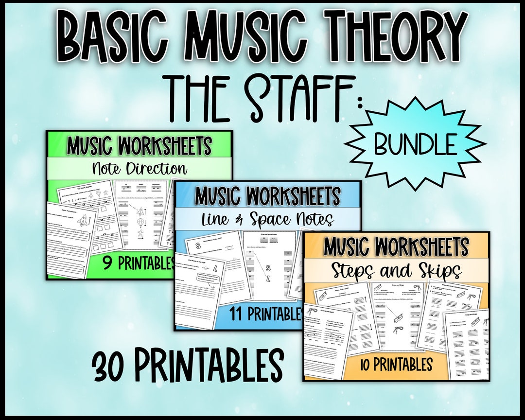 Basic Music Theory BUNDLE - Line and Space Notes, Note Direction, Steps ...