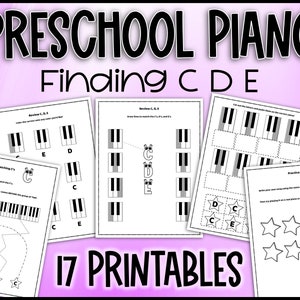 Preschool Piano Worksheets: Activities to Practice Finding CDE ...