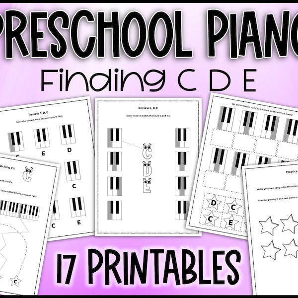 Piano Worksheets for Kids - Etsy