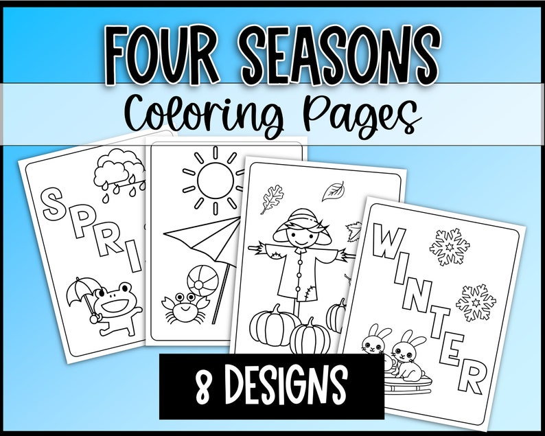 Four Seasons Coloring Pages for Preschool - Printables for Spring ...