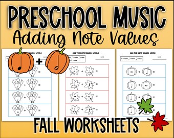 Preschool Music Rhythm Worksheets Ocean Themed Adding Basic - Etsy