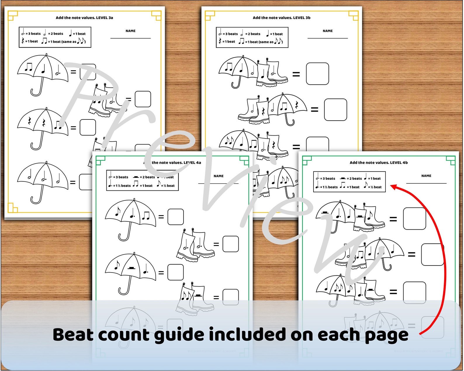 Rhythm Worksheets for Spring: Adding Note Values With Music Math ...