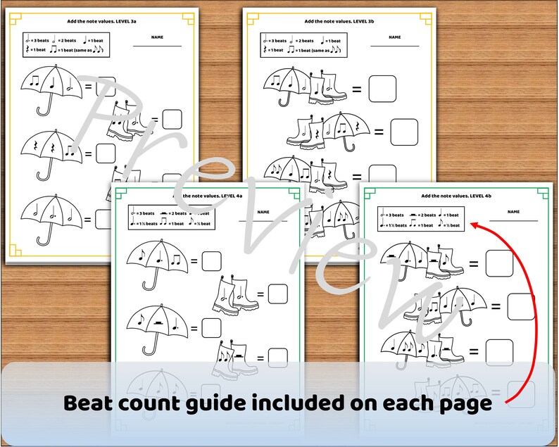 Rhythm Worksheets for Spring: Adding Note Values With Music Math ...