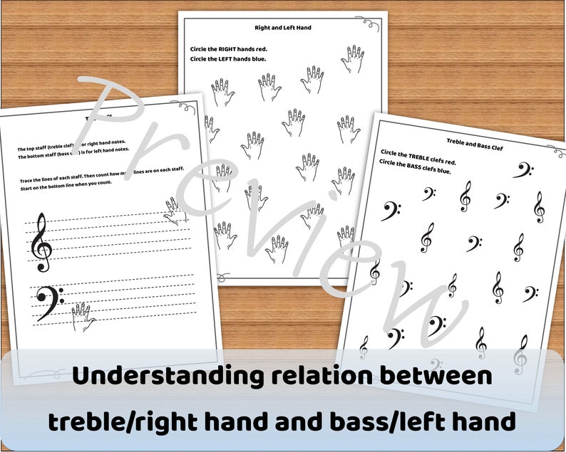 Beginning Piano Lessons: Theory Worksheets for Right/left Hand and ...