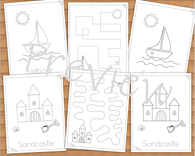 Summer Preschool Tracing and Preschool Coloring Pen Control Fine Motor ...