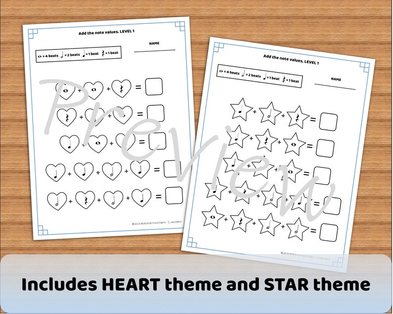Rhythm Worksheets Adding Note Values / Music Addition / Music Math ...