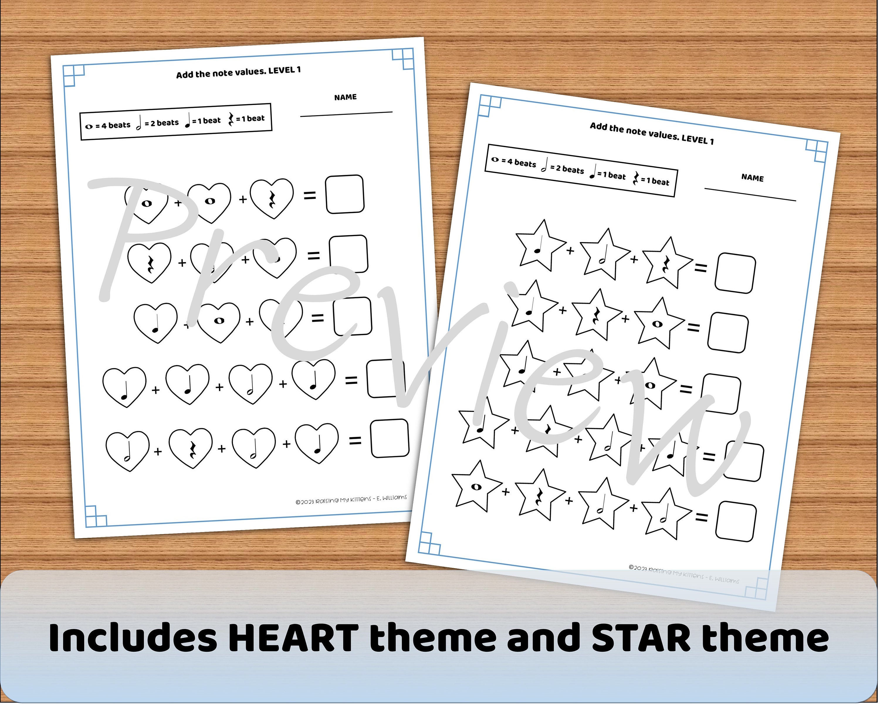Rhythm Worksheets Adding Note Values / Music Addition / Music Math ...
